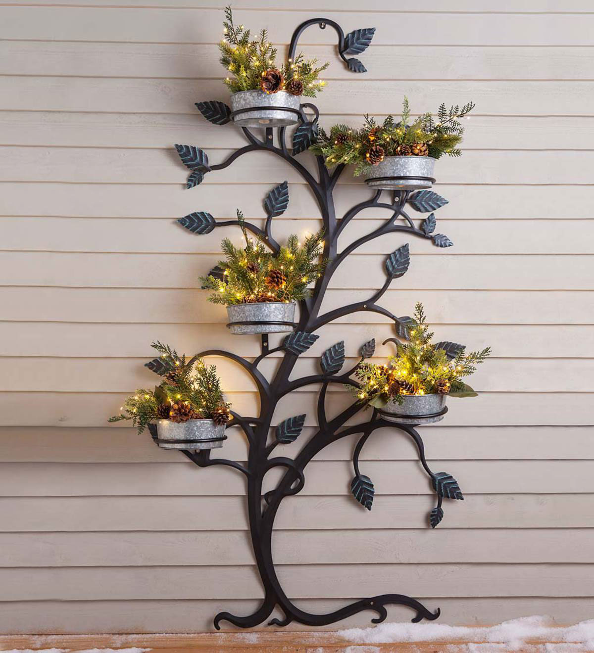 Hanging Tree Trellis With Pumpkin Flower Pot Holders The Green Head