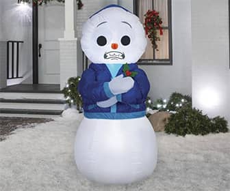 Animated Shivering and Shaking Inflatable Snowman with Googly Eyes ...