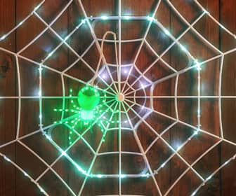 Giant Illuminated Spider Web With Animated Crawling Spider | The Green Head