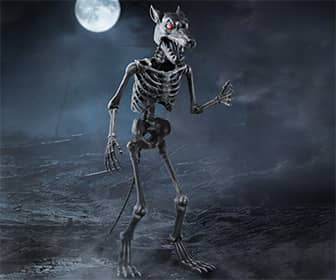 Gigantic 10-Ft Animatronic Werewolf Skeleton Statue | The Green Head