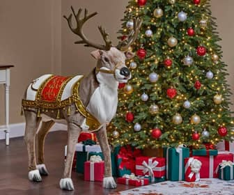 Life-Sized Animated Reindeer Statue | The Green Head