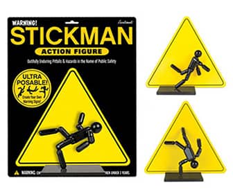 Stickman Action Figure Warning Sign | The Green Head