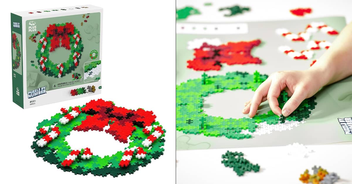 3D Christmas Wreath Puzzle by Number - 500 Pieces | The Green Head