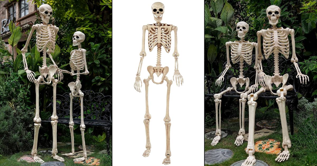 6 Ft Tall Crazy Bonez Pose-N-Stay Skeleton | The Green Head