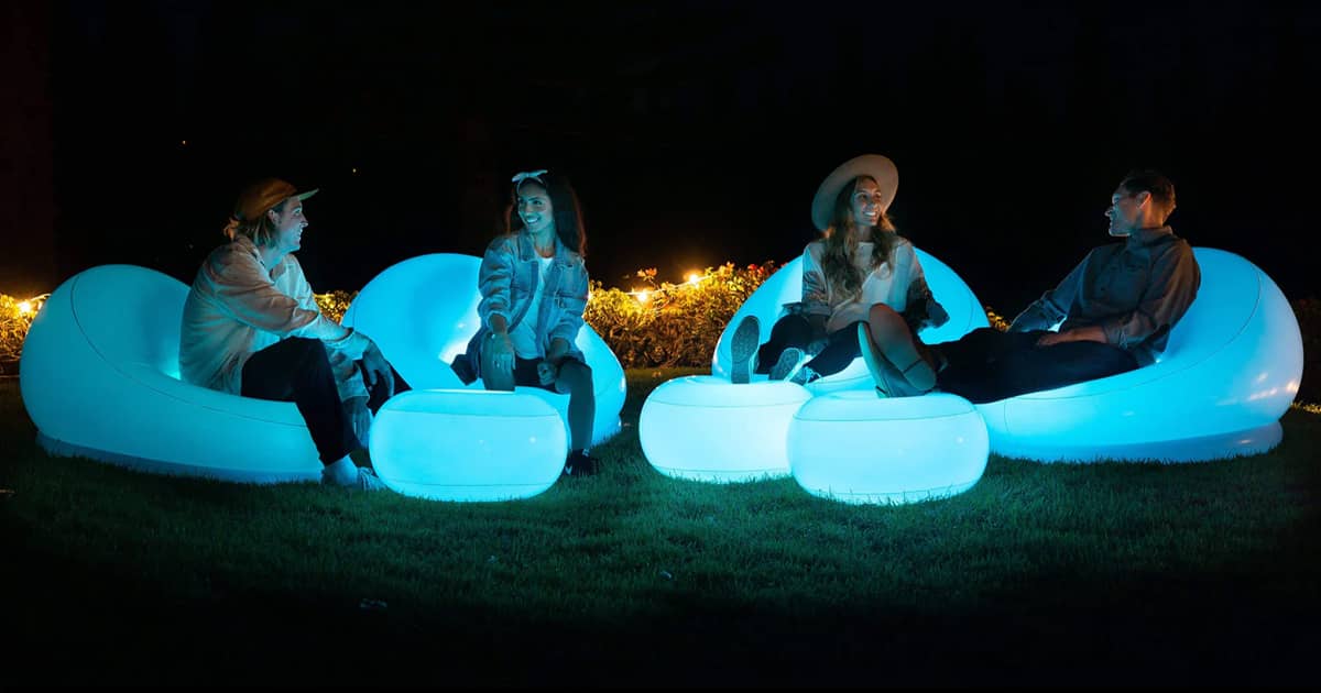 AirCandy BloChair - Color-Changing LED-Illuminated Inflatable Chair ...