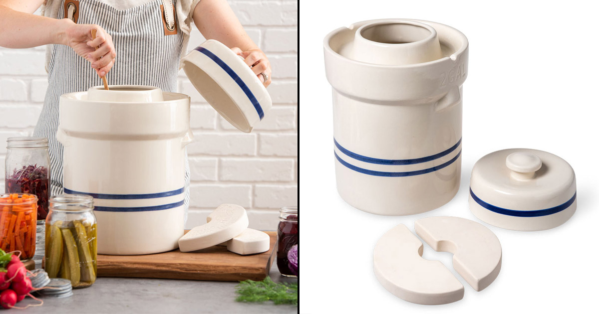 All-in-One Fermentation Crock Kit - Make Pickles, Sauerkraut, and More ...