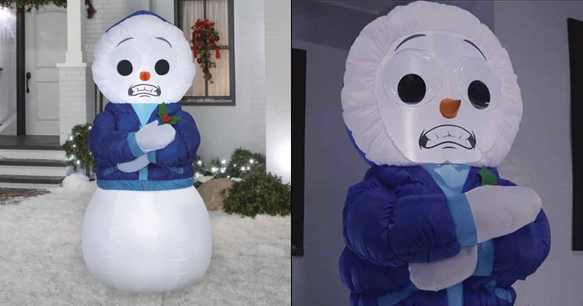 Animated Shivering and Shaking Inflatable Snowman with Googly Eyes ...