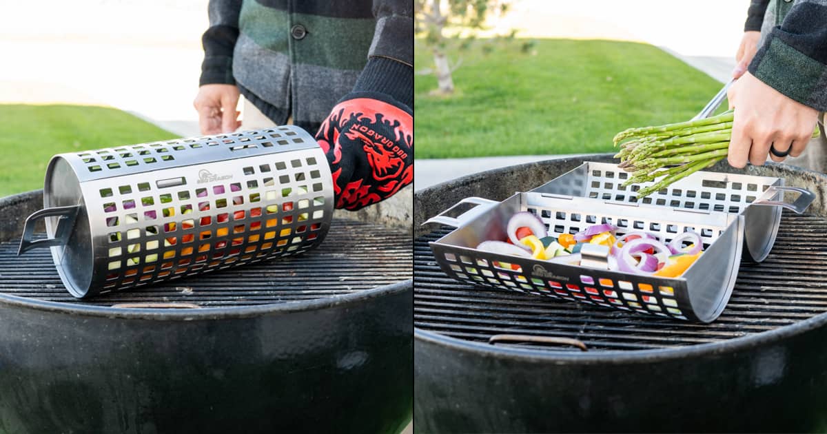 BBQ Dragon Rolling Grill Basket | The Green Head