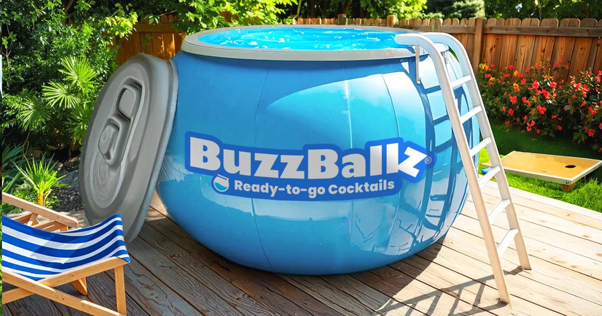 BuzzBallz Inflatable Above-Ground Pool in Berry Cherry Limeade Blue ...
