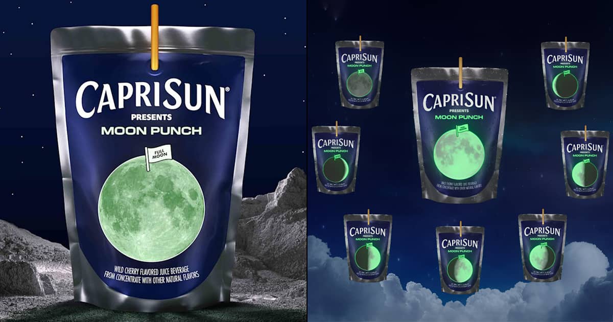 Capri Sun Moon Punch - Glow-in-the-Dark Moon Phase Pouches | The Green Head