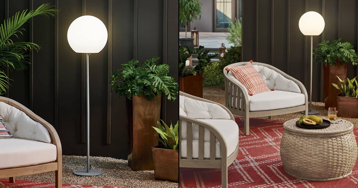 Color-Changing Outdoor Glowing Orb Floor Lamp | The Green Head