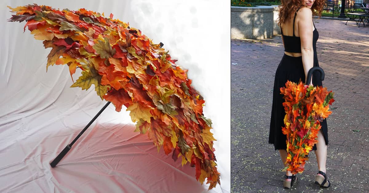 Colorful Autumn Leaves Umbrella | The Green Head