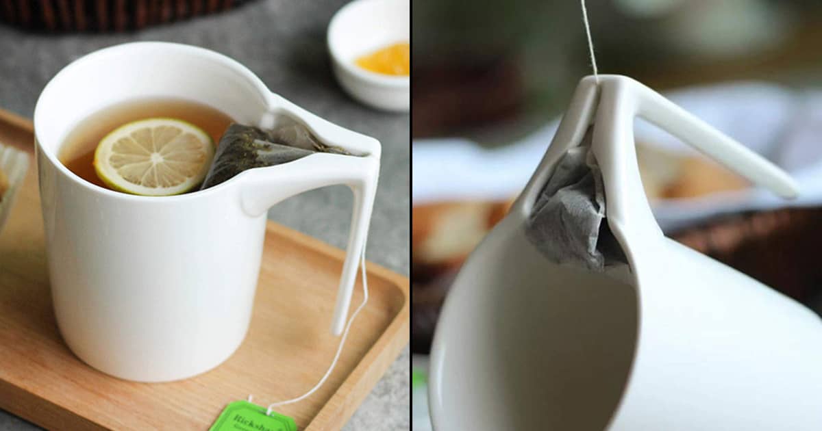 Creative Ceramic Mug with Slotted Tea Bag Holder | The Green Head