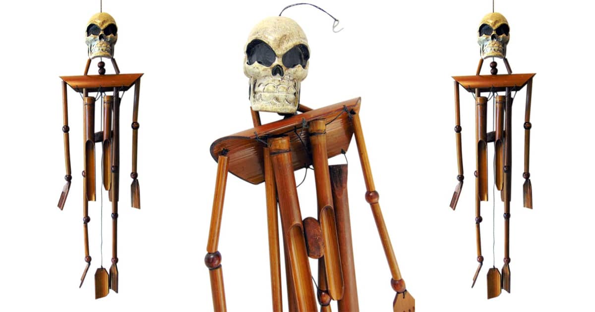 Creepy Bamboo Skeleton Wind Chime | The Green Head