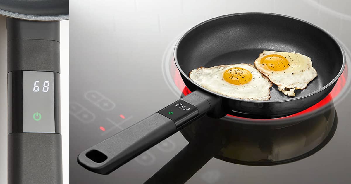 Digital Temperature Display Frying Pan | The Green Head