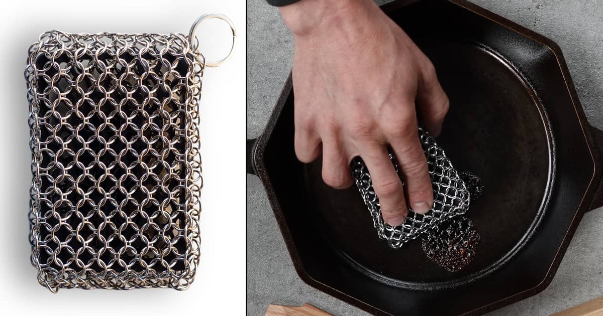 Finex Chain Link Cast Iron Cookware Scrubber | The Green Head