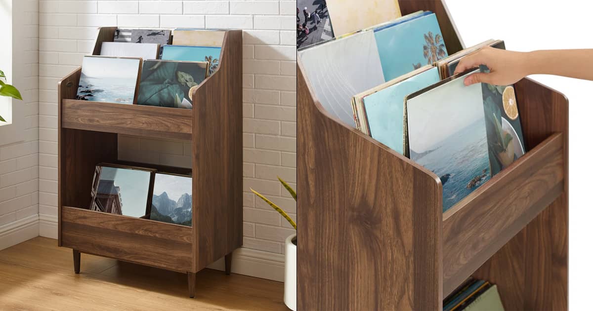 Forward-Facing Vinyl Record Storage Stand - Flip and Browse With Ease ...