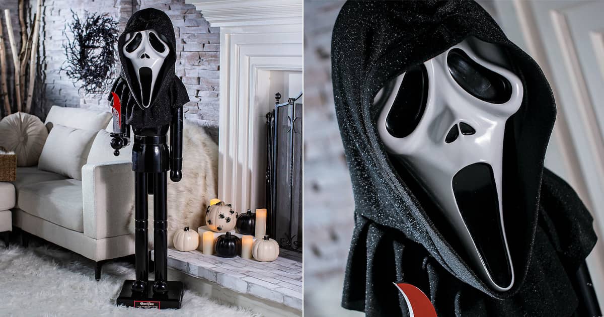 Giant 5-Ft Scream Ghostface Nutcracker Statue | The Green Head