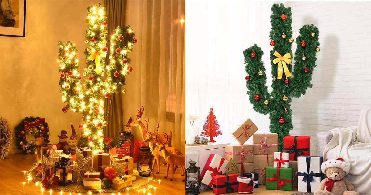 Giant 7 Ft Pre-Lit Cactus Christmas Tree | The Green Head