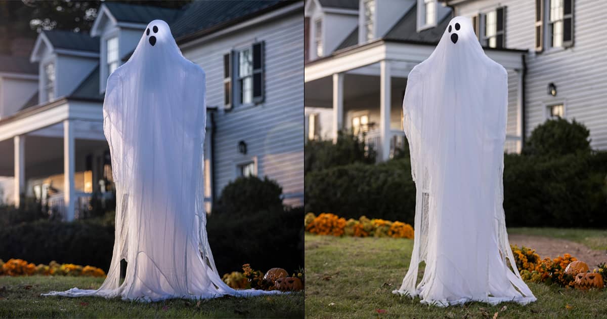 Giant 8 Foot Tall Illuminated Ghost Stakes | The Green Head