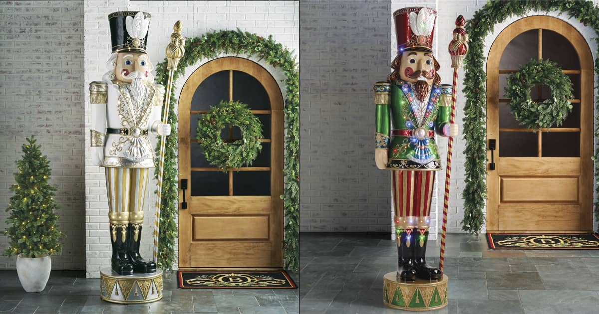 Giant 9-Ft Illuminated Nutcracker Statues | The Green Head