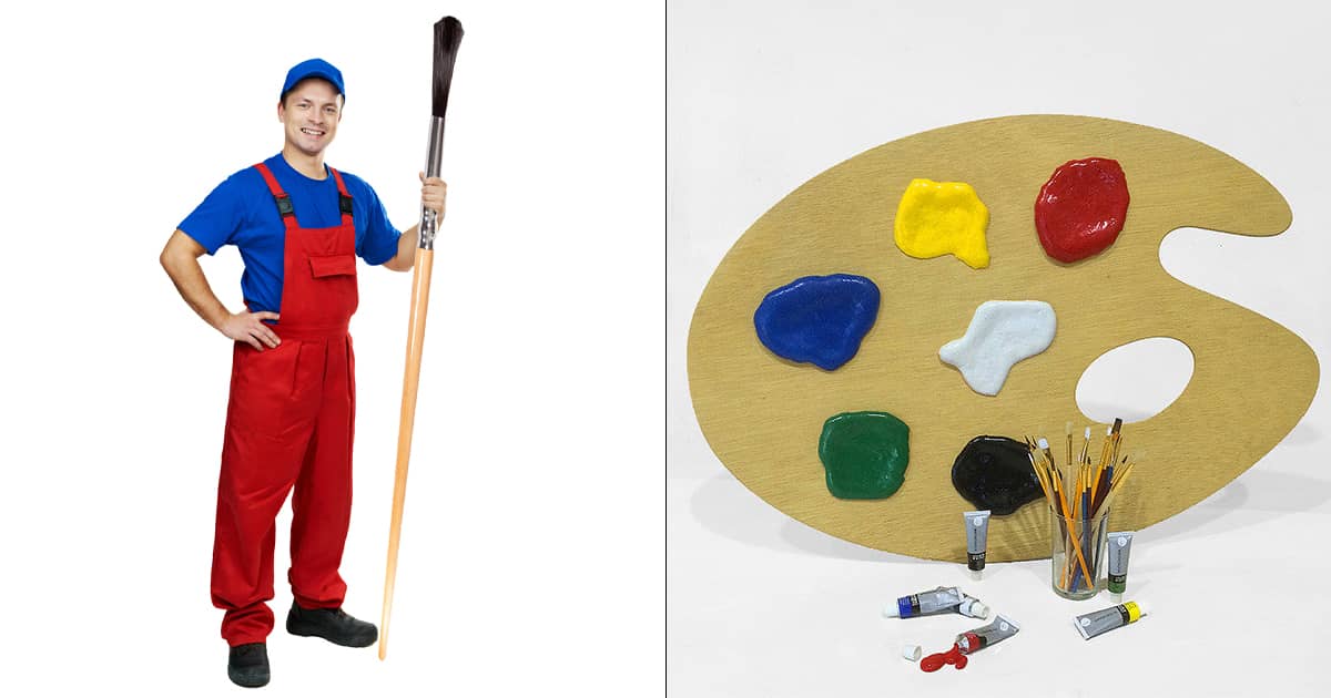 Gigantic 6-Ft Tall Artist's Paintbrush and Giant Paint Palette | The ...