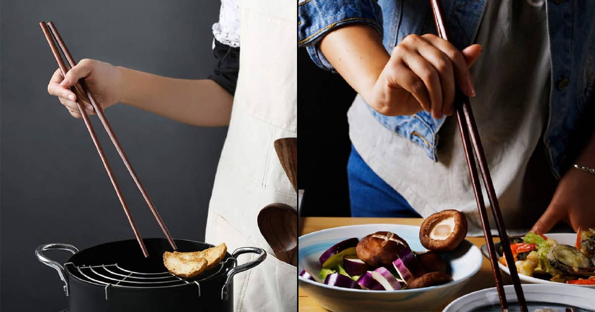 Gigantic Wooden Cooking Chopsticks | The Green Head