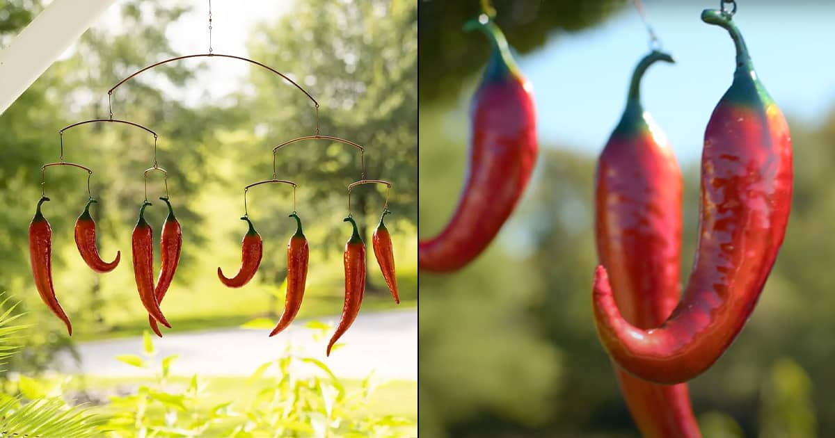 Handcrafted Metal Chili Pepper Mobile | The Green Head