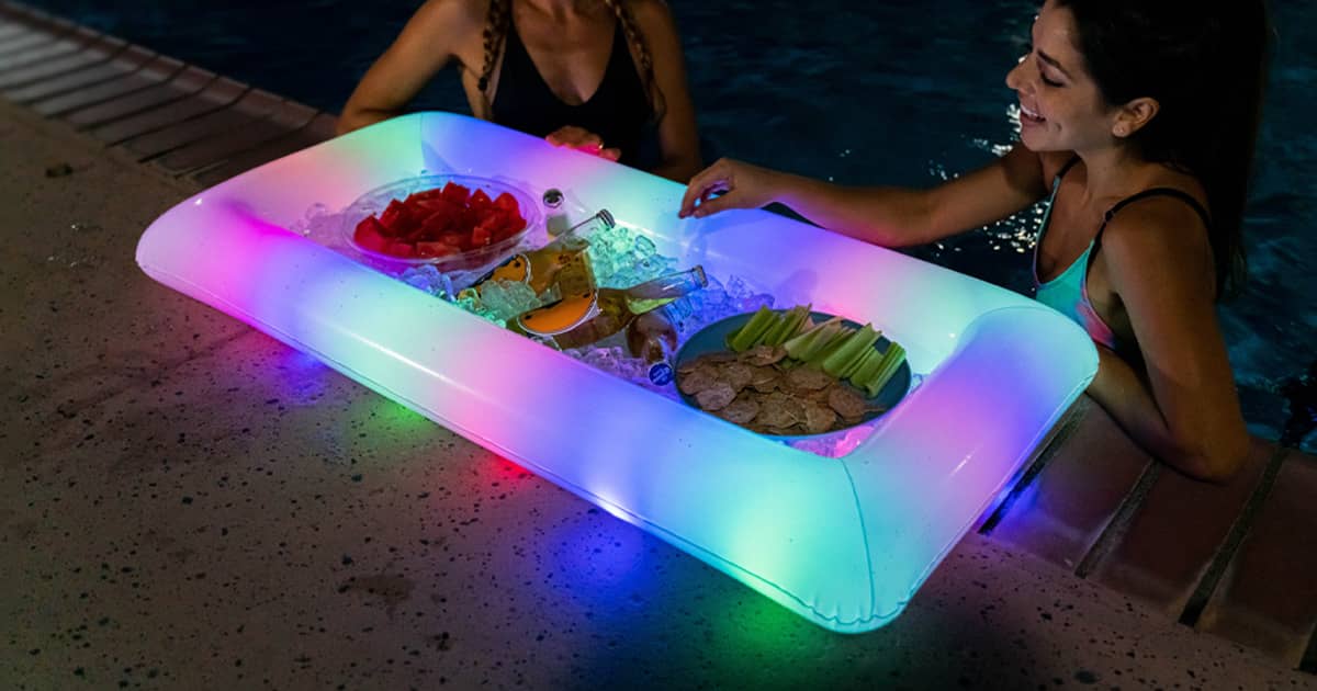 Inflatable Illuminated LED Pool Buffet Cooler | The Green Head