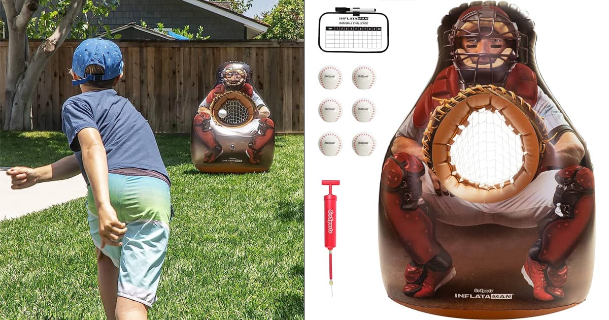Inflataman - Life-Sized Inflatable Catcher Baseball Pitching Challenge ...