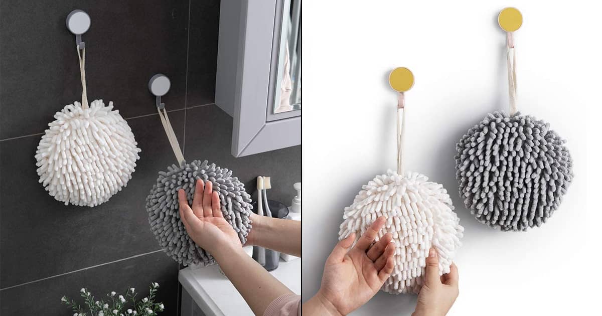 Instant Dry Fuzzy Ball Hand Towels | The Green Head