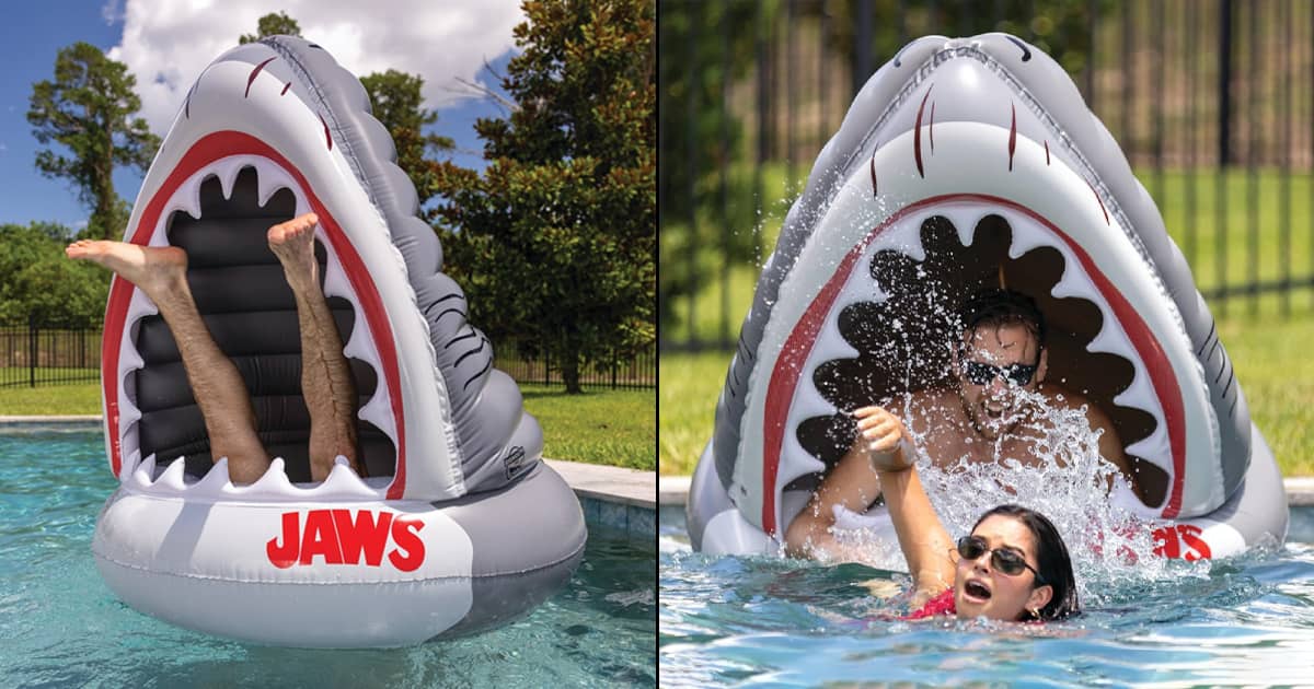 JAWS 50th Anniversary Giant Shark Mouth Pool Float | The Green Head