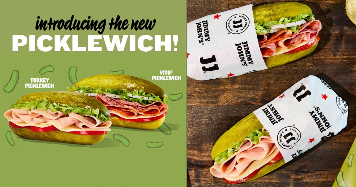 Jimmy John's Picklewich - Sandwiches With Giant Dill Pickle Buns | The ...