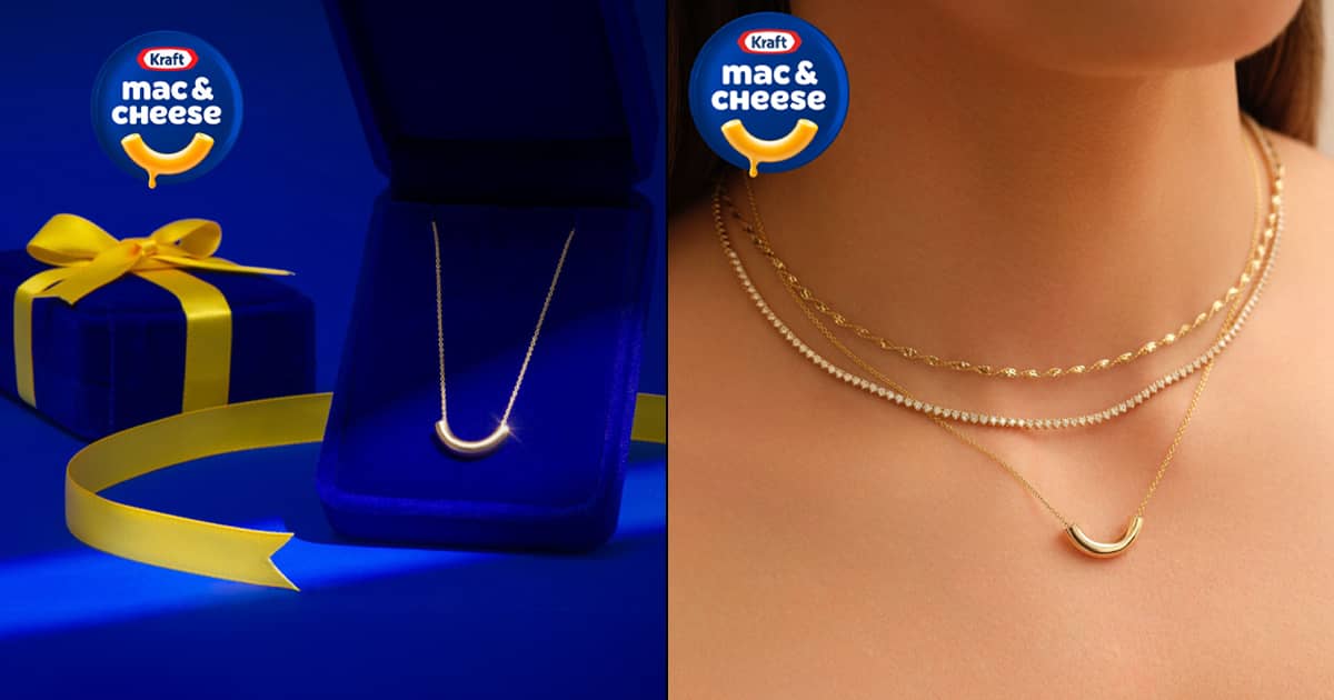 Kraft Mac & Cheese 14k Gold Macaroni Necklace | The Green Head
