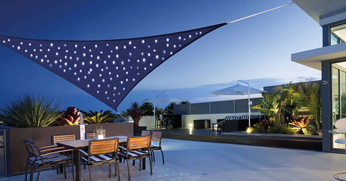 LED Starry Night Triangle Sun Shade Canopy | The Green Head