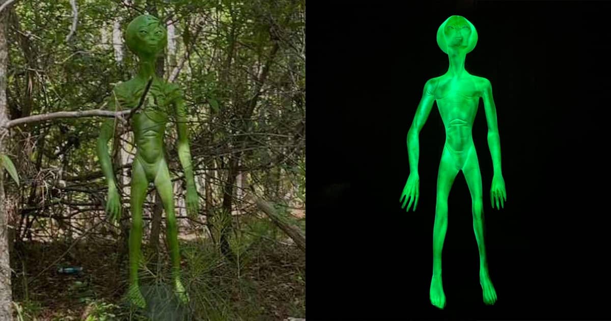 Life-Size Glow-in-the-Dark Alien Statue | The Green Head