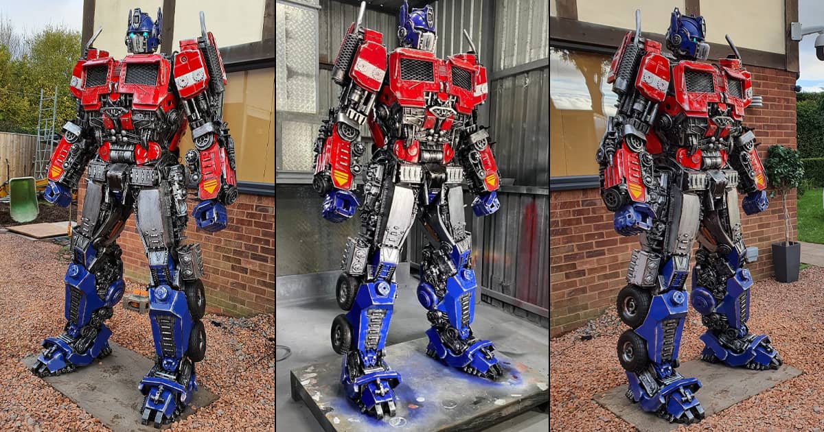 Life-Sized Transformers Optimus Prime Metal Sculpture | The Green Head