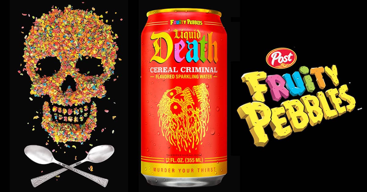 Liquid Death Cereal Criminal - Fruity Pebbles-Flavored Sparkling Water ...