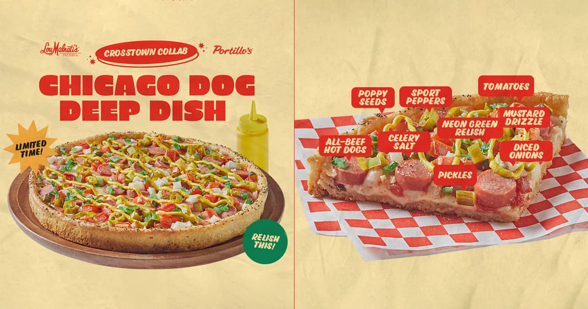 Lou Malnati's x Portillo's Chicago-Style Hot Dog Deep Dish Pizza | The ...