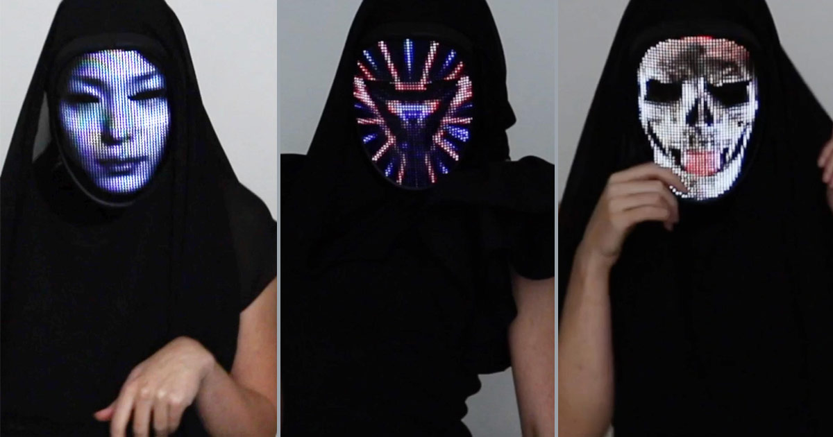 Lumen Couture LED Face Changing Mask | The Green Head