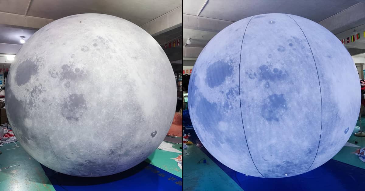 Massive 10 Foot Illuminated Inflatable Moon Balloon | The Green Head