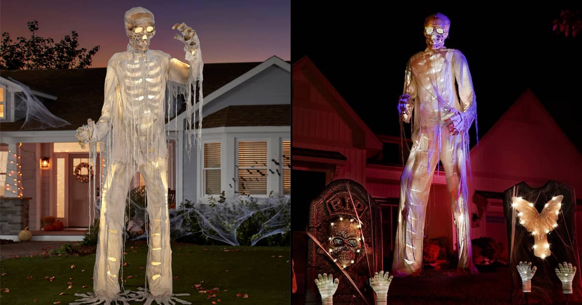 Massive 12 Foot Tall Light-Up Animatronic Skeletal Mummy Statue | The ...