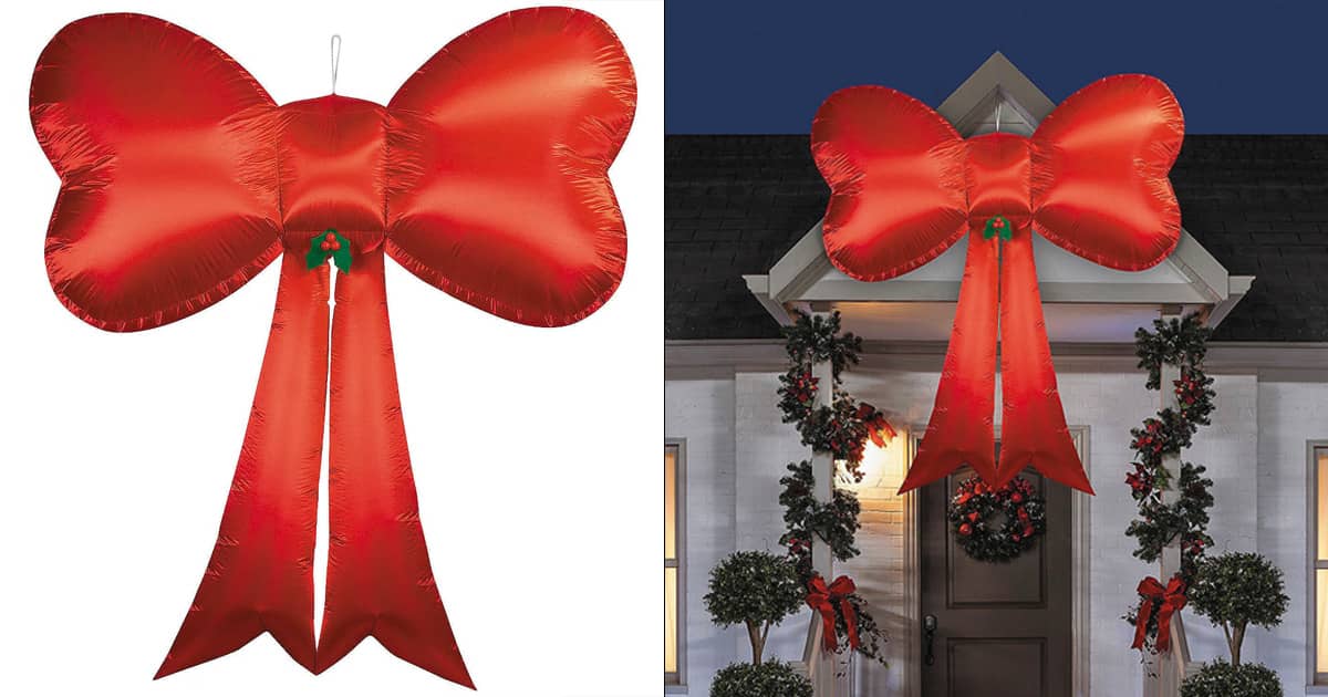 Massive 8-Ft Inflatable Red Satin Christmas Bow | The Green Head