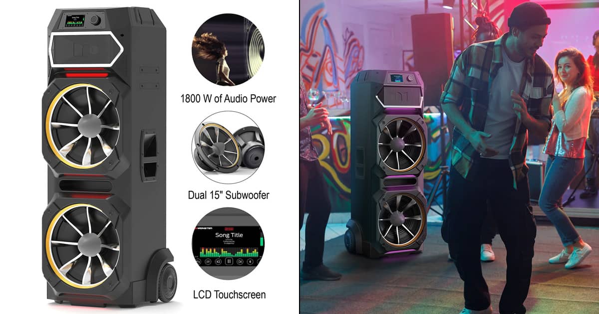 Monster GI30 Bluetooth Speaker - Dual 15-Inch Subwoofers / 1,800 Watts ...