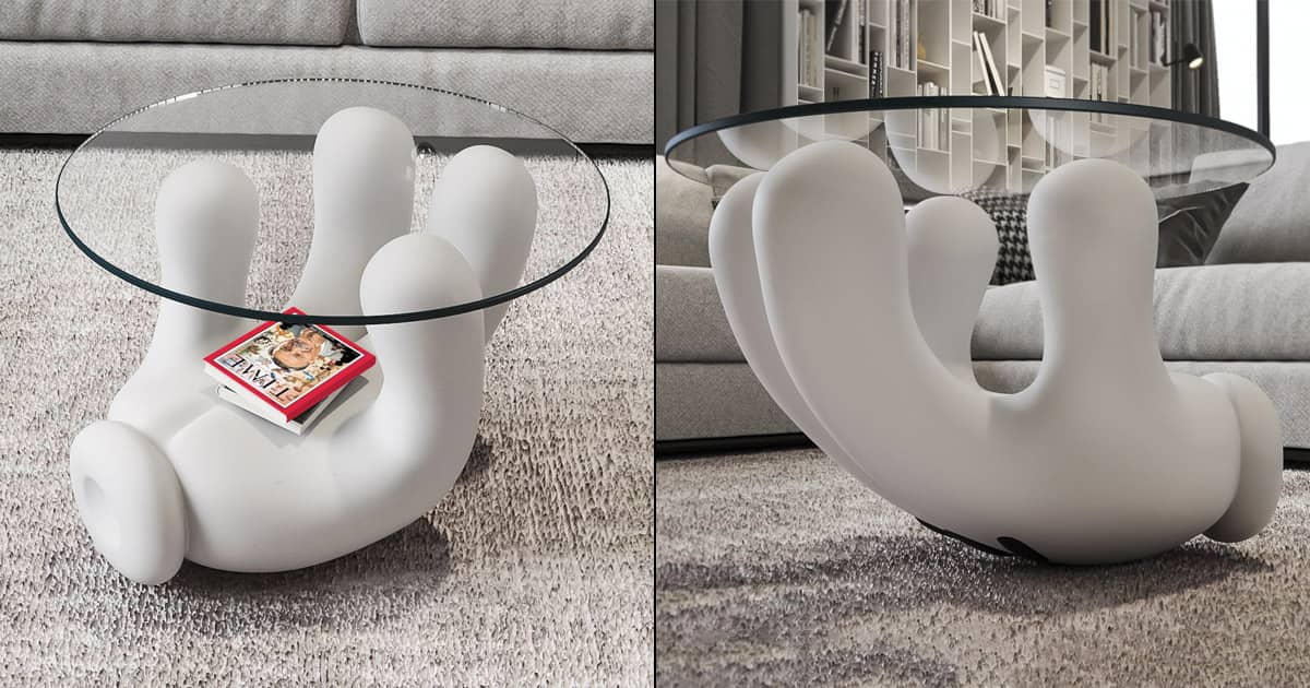 Mousarris Voila! - Gigantic Cartoon Mouse White Glove Coffee Table ...