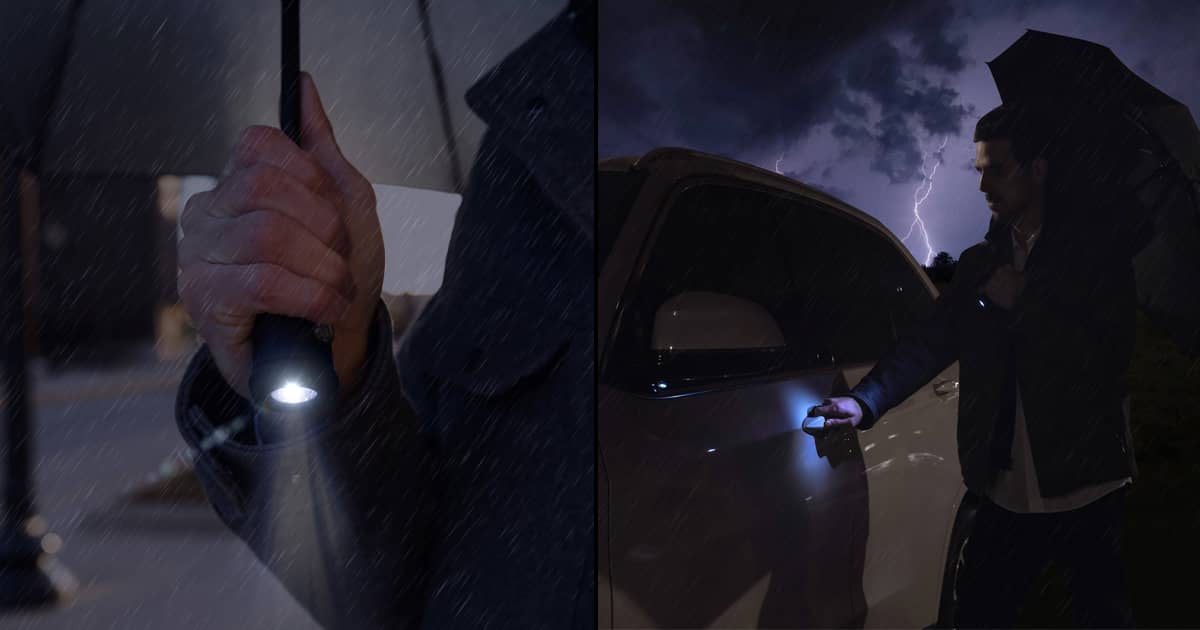 RainTorch Umbrella - Windproof Travel Umbrella with Pivoting Head ...
