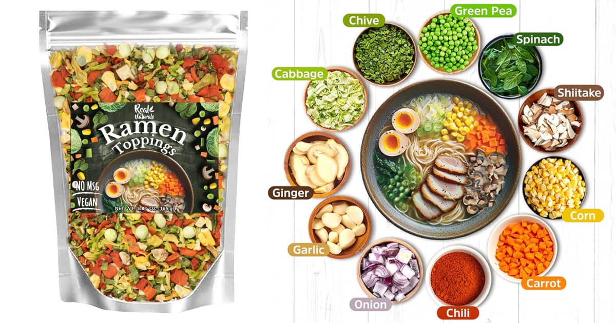 Ramen Toppings - Freeze-Dried Vegetables for Soups, Rice, and More ...