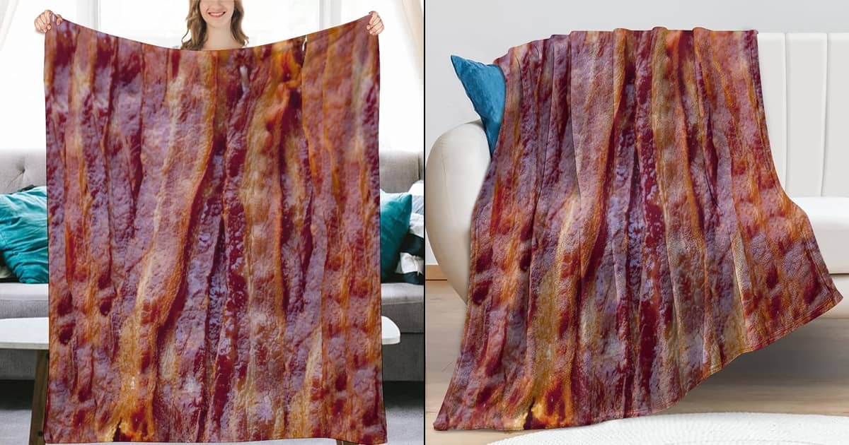Realistic Bacon Strips Throw Blanket | The Green Head