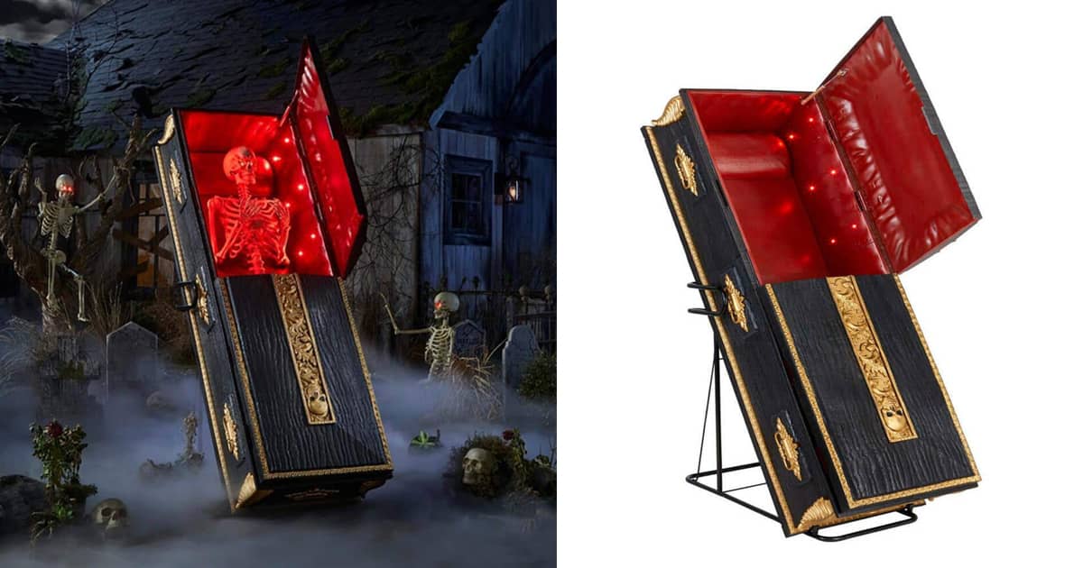 Realistic Life-Sized Casket Prop with Spooky LED Illumination | The ...