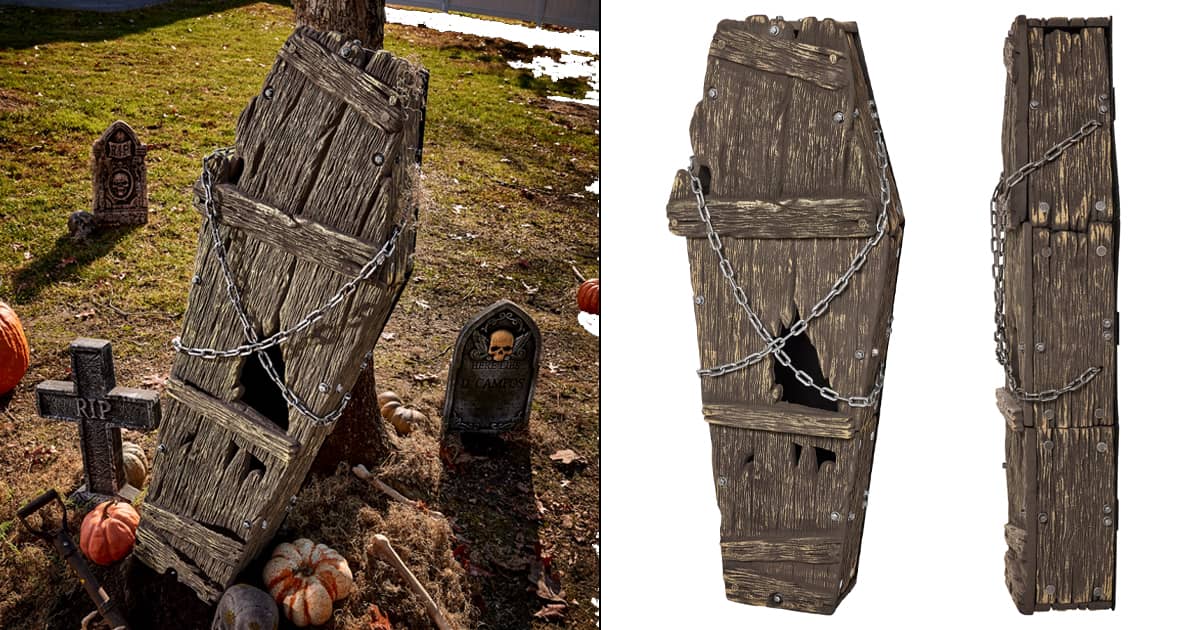 Realistic Life-Sized Foam Coffin Halloween Prop | The Green Head